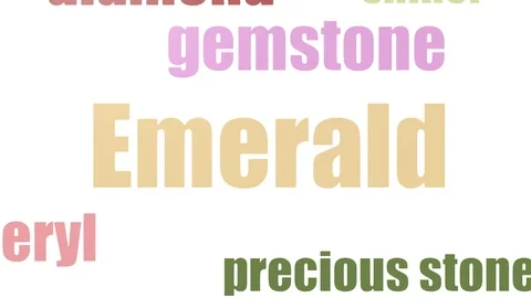 Emerald Tag Cloud Animated On White Back... | Stock Video | Pond5