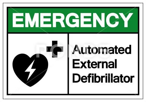 Emergency AED Automated External Defibrillator Symbol Sign, Vector ...