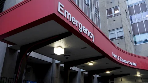 Emergency and Level I Trauma Center sign... | Stock Video | Pond5