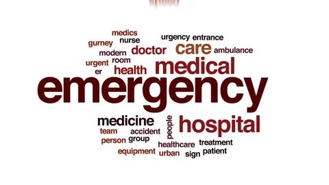 Emergency animated word cloud, text desi... | Stock Video | Pond5