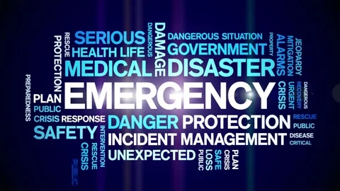Emergency animated word cloud,animation ... | Stock Video | Pond5