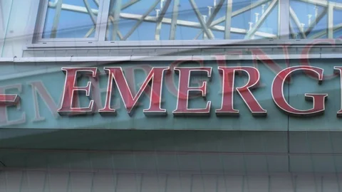 Emergency Department Service Red Sign on... | Stock Video | Pond5