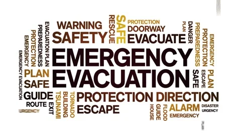 Emergency Evacuation animated word cloud... | Stock Video | Pond5