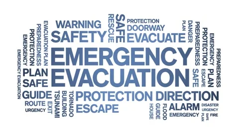 Emergency Evacuation animated word cloud... | Stock Video | Pond5