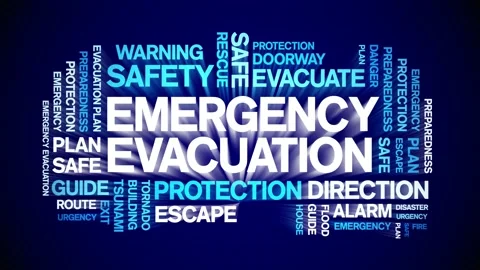 Emergency Evacuation animated word cloud... | Stock Video | Pond5