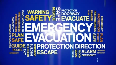 Emergency Evacuation animated word cloud... | Stock Video | Pond5