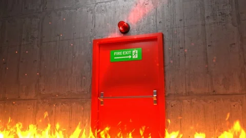 Emergency exit door with siren light, Di... | Stock Video | Pond5