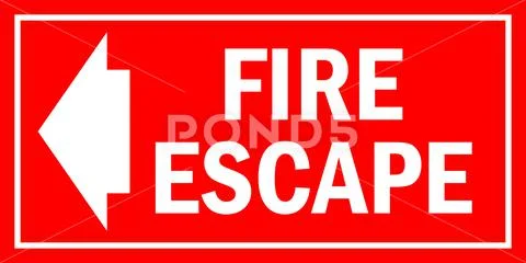 Emergency fire escape exit sign. ~ Clip Art #127857963