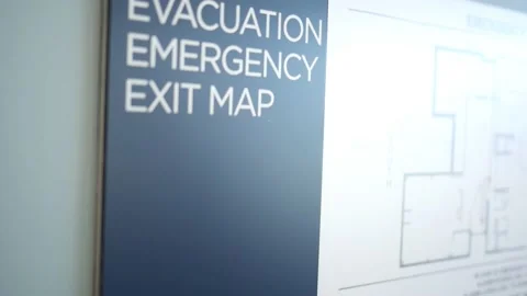 Emergency Fire Evacuation Map on Wall | Stock Video | Pond5