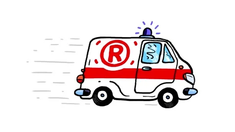 Emergency medical services car cartoon a... | Stock Video | Pond5