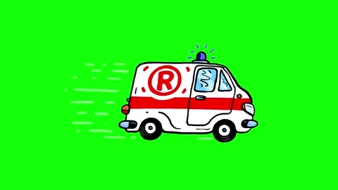 Ambulance Cartoon Green Screen Stock Video Footage | Royalty Free ...