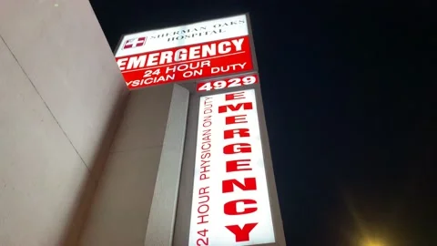 Emergency Room Signage at hospital | Stock Video | Pond5