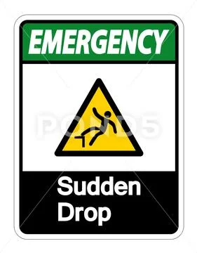 Emergency Sudden Drop Symbol Sign On White Background,Vector ...