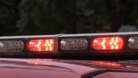 Emergency vehicles with flashing lights ... | Stock Video | Pond5