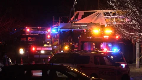 Emergency vehicles with flashing lights | Stock Video | Pond5