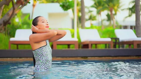 Woman Emerging From Water Stock Video Footage | Royalty Free Woman ...