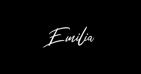 Emilia Female Name in Elegant Cursive Te... | Stock Video | Pond5
