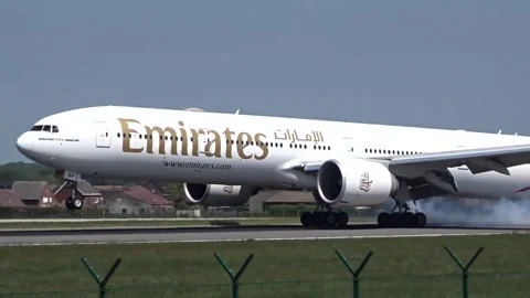 Emirates Boeing 777 Landing at Internati... | Stock Video | Pond5