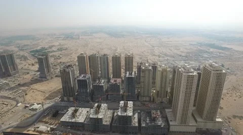 Emirates city towers. Cityscape of Ajman... | Stock Video | Pond5
