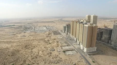 Emirates city towers. Cityscape of Ajman... | Stock Video | Pond5