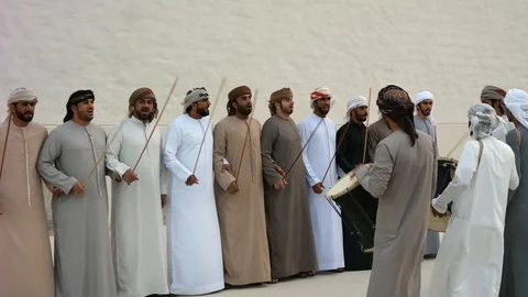 Emirati Men performing the Yowla traditi... | Stock Video | Pond5