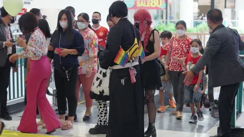 Emo Teens Holding LGBTQ+ Rainbow Flags, ... | Stock Video | Pond5