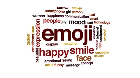 Emoji animated word cloud, text design a... | Stock Video | Pond5
