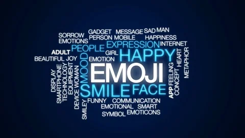 Emoji animated word cloud, text design a... | Stock Video | Pond5