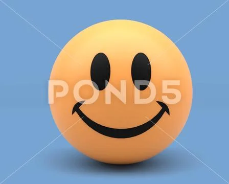 Emoji face as three-dimensional emoticon - 3D Illustration emoji face ...