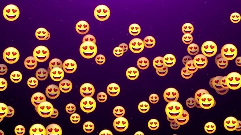 Emoji Heart Eye Smiley Emoticon Balls Gl... | Stock Video | Pond5