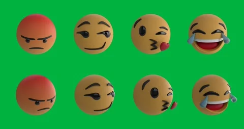 Emojis on green screen | Stock Video | Pond5