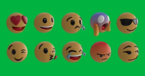 Emojis on green screen | Stock Video | Pond5