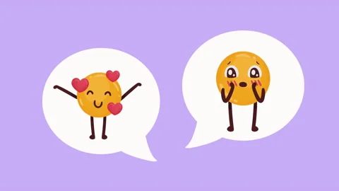 emojis in speech bubbles comic character... | Stock Video | Pond5