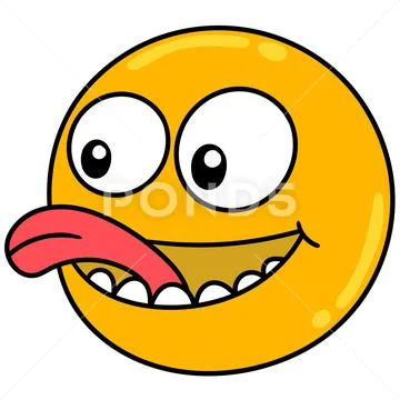 Emoticon ball with mocking face, doodle kawaii. doodle icon image ...