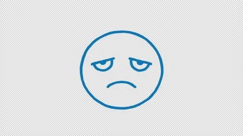 Emoticon sad. Animated doodle emoticon. ... | Stock Video | Pond5