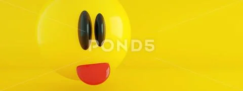 Emoticon showing tongue emoticon showing tongue over yellow background ...