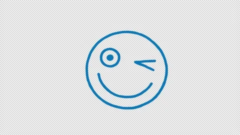 Emoticon smiling and winking. Animated d... | Stock Video | Pond5