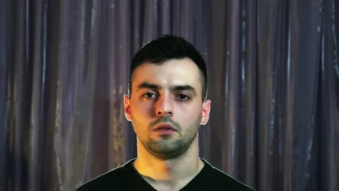 emotions of a person, a guy is crying, a... | Stock Video | Pond5