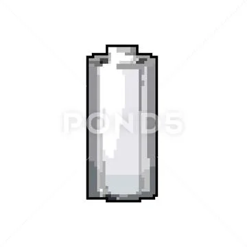 Empty battery energy game pixel art vector illustration: Royalty Free ...