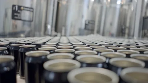 Empty Beer Cans On The Conveyor In The F... | Stock Video | Pond5