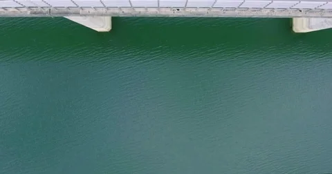 Empty Bridge over the pond top view from... | Stock Video | Pond5