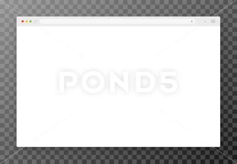 An empty browser window in white on a transparent background.: Graphic #246370893