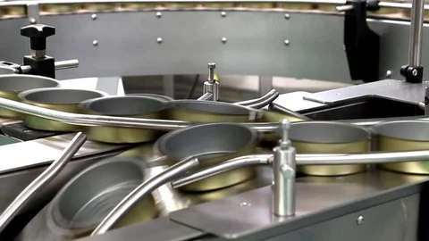 Empty cans in the production process pas... | Stock Video | Pond5