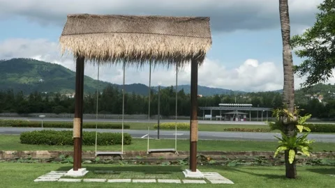 Empty chain swing in Samui International... | Stock Video | Pond5