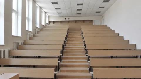 Empty Chairs In Lecture Hall Amphitheatr... | Stock Video | Pond5
