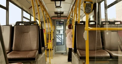 Empty City Bus Ride: Bumpy Camera Footag... | Stock Video | Pond5