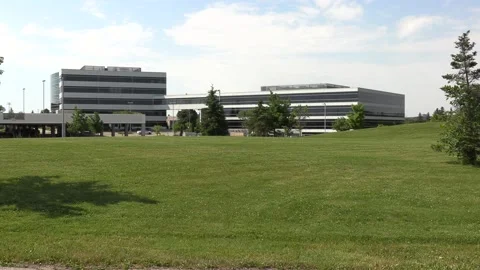 Empty closed office buildings in technol... | Stock Video | Pond5