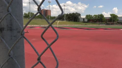 Empty college campus sports stadium duri... | Stock Video | Pond5