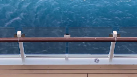 Empty cruise ship deck and railing with ... | Stock Video | Pond5