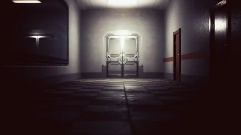 Dark Empty Hospital Hallway Stock Video Footage | Royalty Free Dark ...